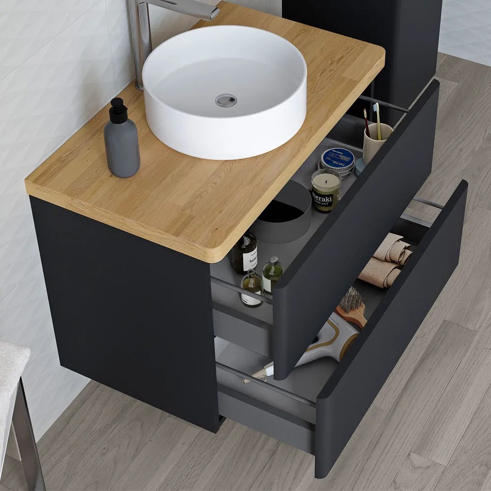 Mereo, Mereo Siena, koupelnová skříňka 80 cm, bílá lesk, MER-CN411S