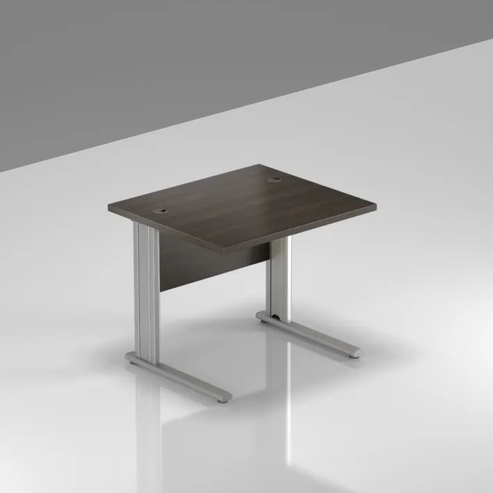 NABYTEK-DESIGNOVY.CZ - BPR08 07 - Kancelářský stůl Komfort, kovová podnož, 80x70x76cm, kaštan/šedá