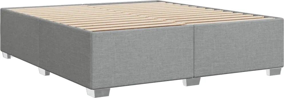Rám postele bez matrace světle šedý 200 x 200 cm textil 3284499