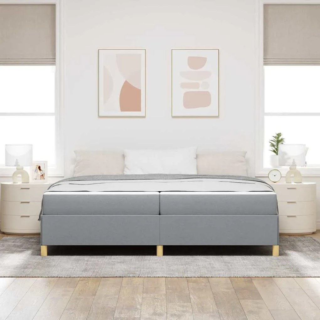 Rám postele Světle šedá 200 x 200 cm textil 3398962