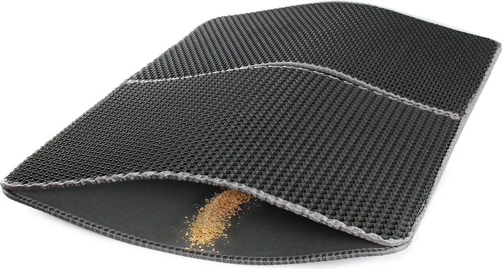 Kočičí toaleta fudajo – 75 × 55 cm, černá (63473)