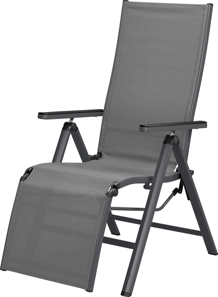 Livarno® Hliníkové relaxační křeslo Houston, šedá