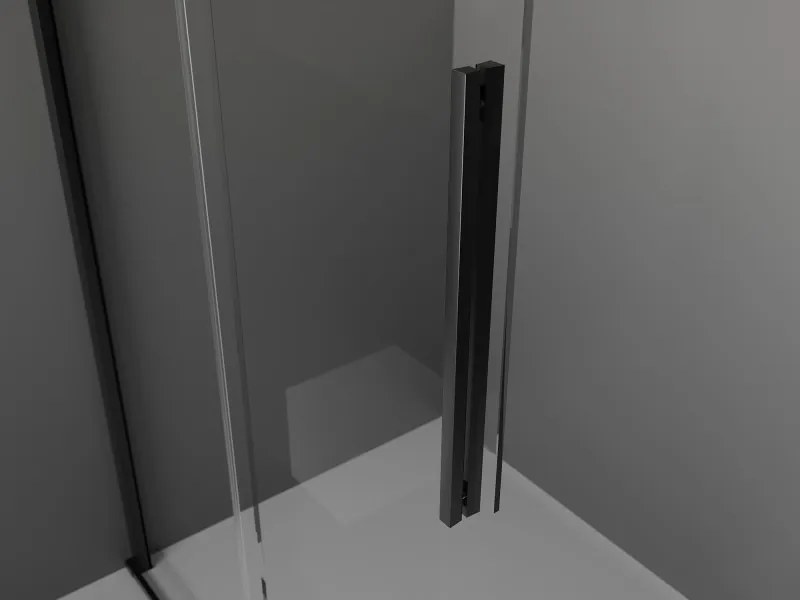 Mexen Velar, sprchová zástěna s posuvnými dveřmi Walk-in 75 x 200 cm, 8mm šedé sklo, černá matná, 871-075-000-43-70