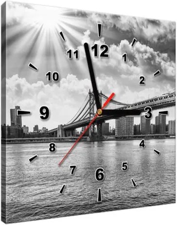 Tištěný obraz s hodinami Brooklyn New York 30x30cm ZP1285A_1AI