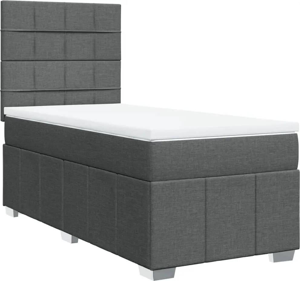 Box spring postel s matrací tmavě šedá 80 x 200 cm textil 3293796