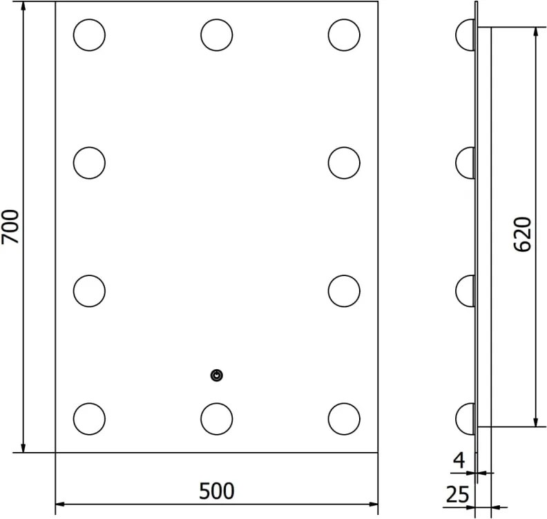 Mexen Dona koupelnové zrcadlo s podsvícením 50 x 70 cm, LED 6000K, proti zamlžení - 9818-050-070-611-00