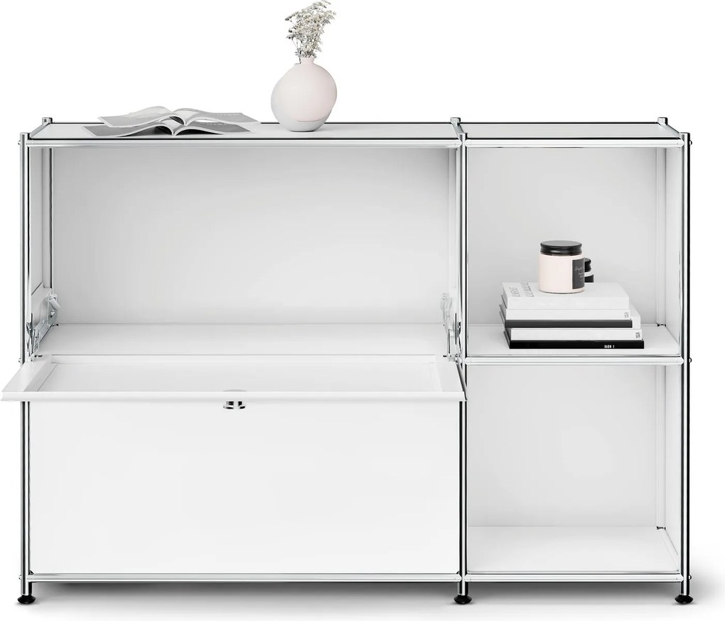 Tchibo - Kovová odkládací skříňka »Cn3 Slim Line« se 2 výklopnými dvířky - barva: chrom