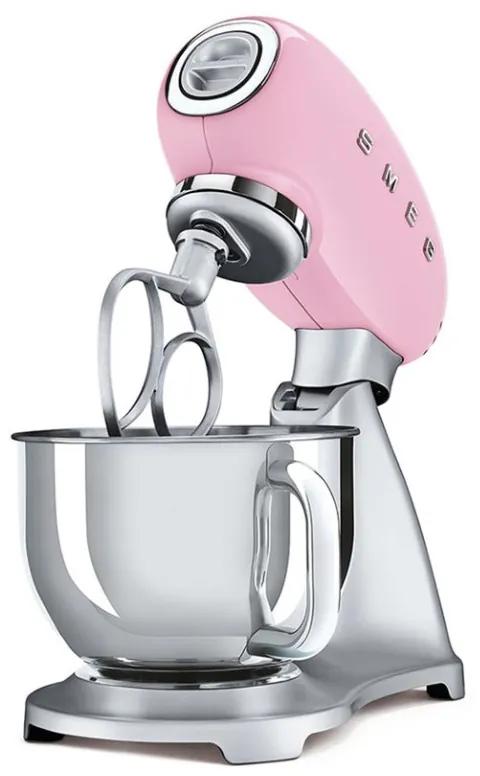 Kuchyňský robot Smeg 50's style SMF02PKEU / 800 W / 4,8 l / pastelově růžová
