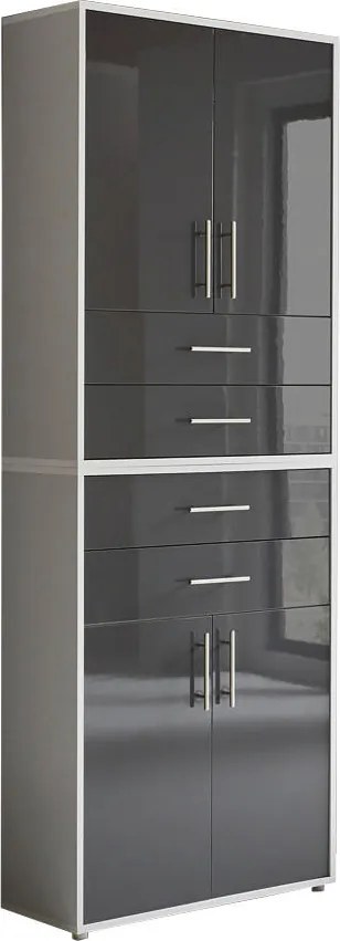 XXXLutz SKŘÍŇ NA ŠANONY, šedá, vysoce lesklá antracitová, 84,4/227,2/33 cm MID.YOU - Online Only kancelářský nábytek - 001067010806