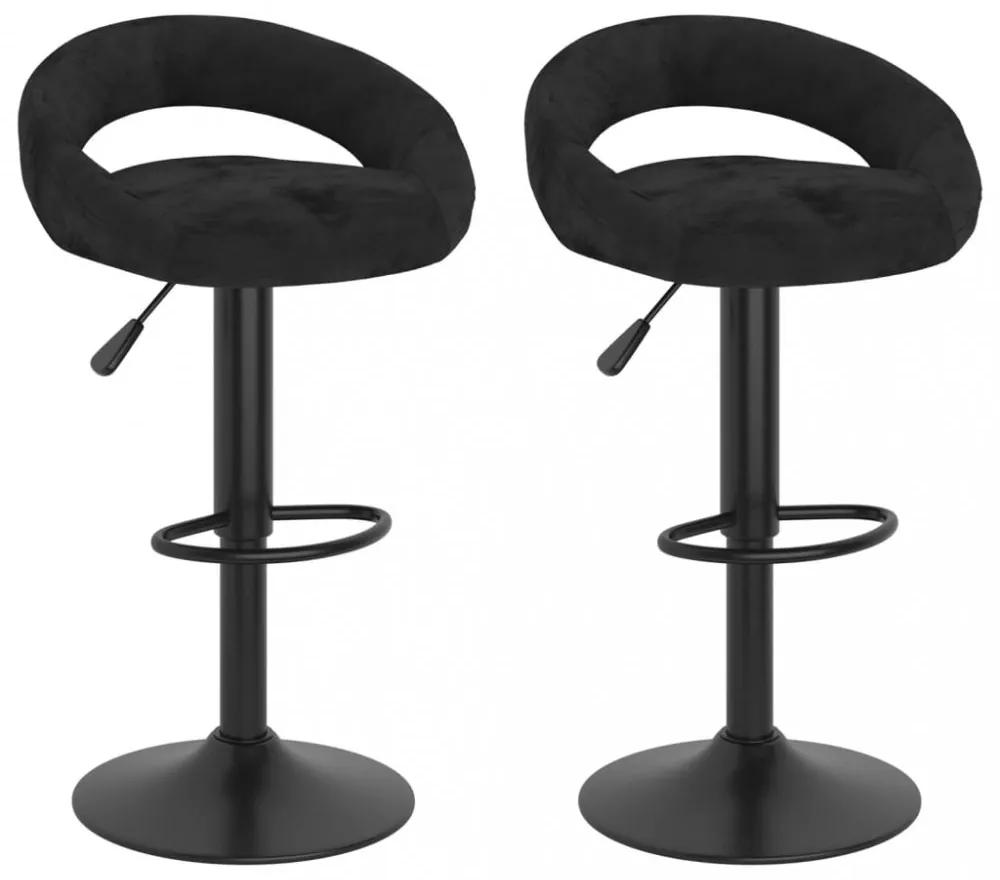 Barová židle 2 ks samet / kov Dekorhome Krémová