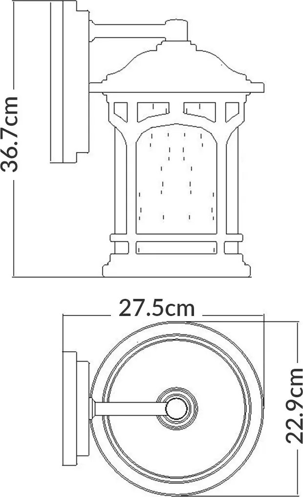 Venkovní světlo na fasádu Elstead MARBLEHEAD M 1xE27 IP44 hnědá barva 37 cm