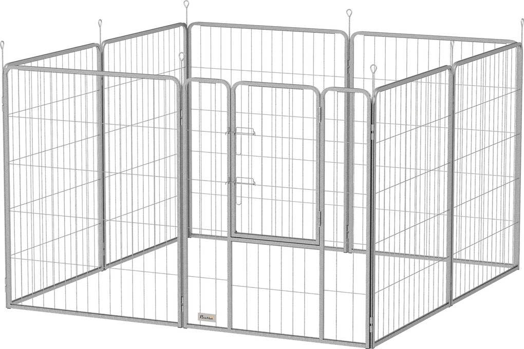 Hřiště pro štěňata PawHut 8-panelové hřiště pro psy s 8 mřížkovými panely | Aosom