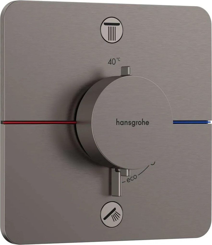 Hansgrohe ShowerSelect Comfort Q - Termostatická baterie pod omítku, pro 2 spotřebiče, kartáčovaný černý chrom 15586340