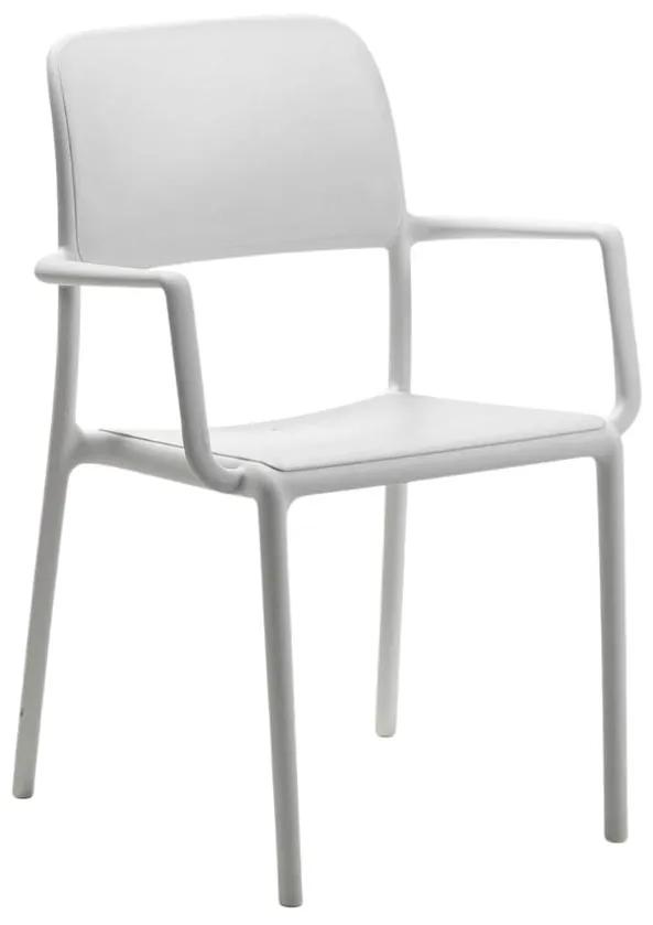 OnaDnes -20% Nardi Bílá plastová zahradní židle Riva s područkami