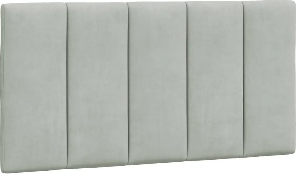 Postel s matrací Hanko světle šedá 100 x 200 cm samet 3208580