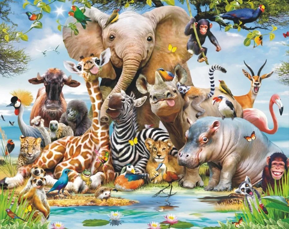3D Fototapeta  Walltastic Jungle Safari+ lepidlo zdarma, velikost 244x305cm