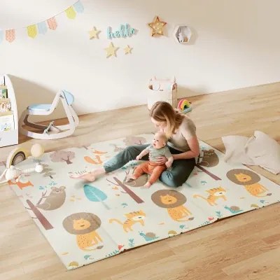 AIYAPLAY Hrací podložka baby 196 x 176 x 1,5 cm skládací oboustranná podložka na plazení Vícebarevná 431-081V01MX