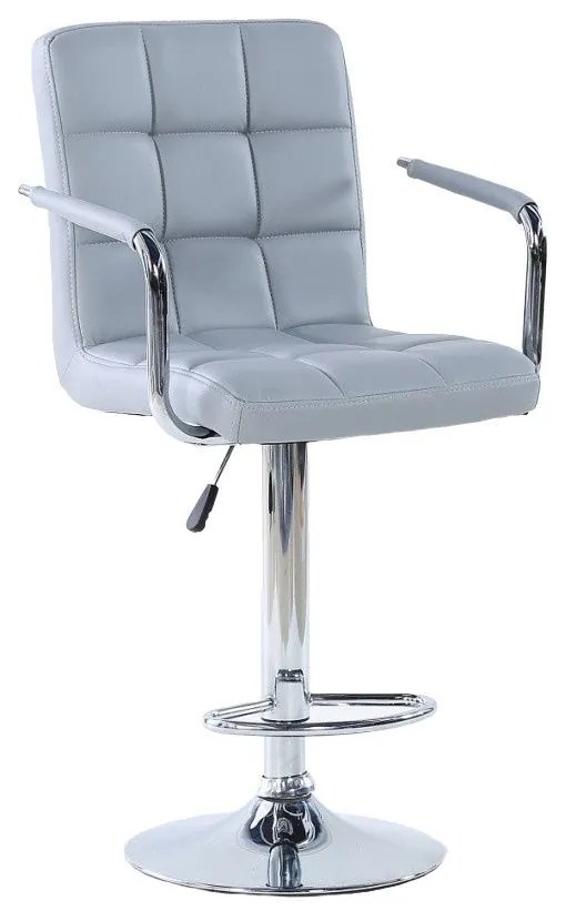 LuxuryForm DESIGN Barová židle VERONA na stříbrném talíři - šedá