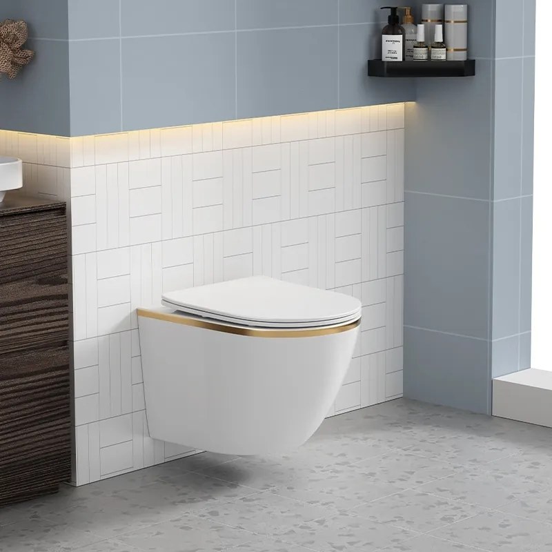 BPS-koupelny Podomítkový modul Geberit DuoFix s WC mísou PK-WH-GL-RIM-03 + ovládací tlačítko Delta 30 chrom