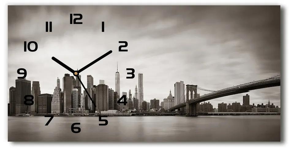 Wallmuralia Skleněné hodiny na stěnu Manhattan New York 60x30 cm