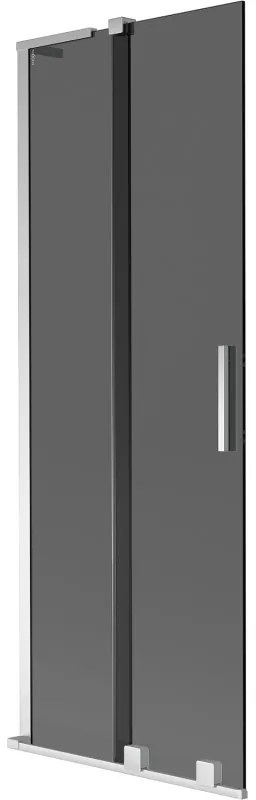 Mexen Velar L, 2-křídlová posuvná vanová zástěna 75 x 150 cm, 8mm šedé sklo, chromový profil, 896-075-003-41-01
