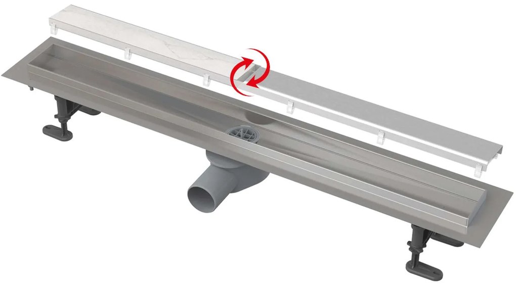 Alca - Sprchový žlab Double Fit and Go 75 cm, včetně roštu, nerez APZ13-DOUBLE9-750