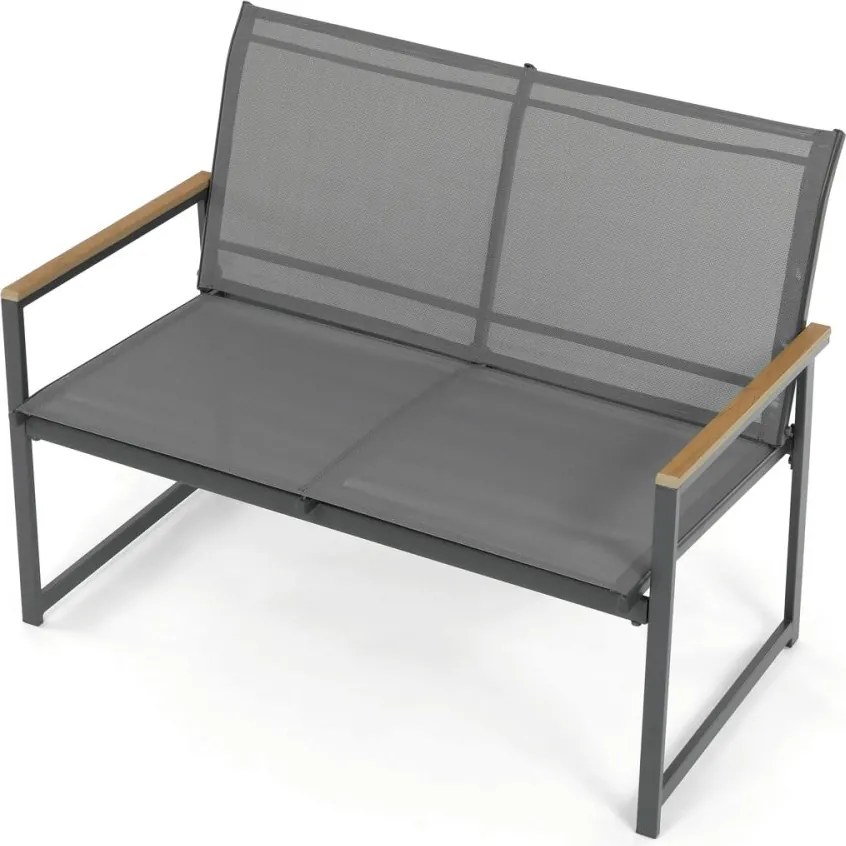 Zahradní sestava AZS-S1212 GREY, síťovina, šedá (108 x 68) cm