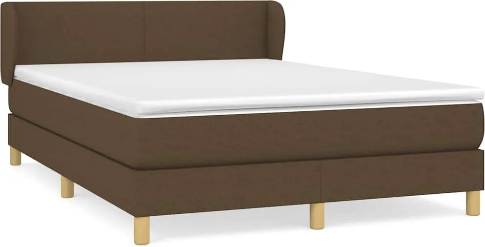 Box spring postel s matrací tmavě hnědá 140x200 cm textil 3126648