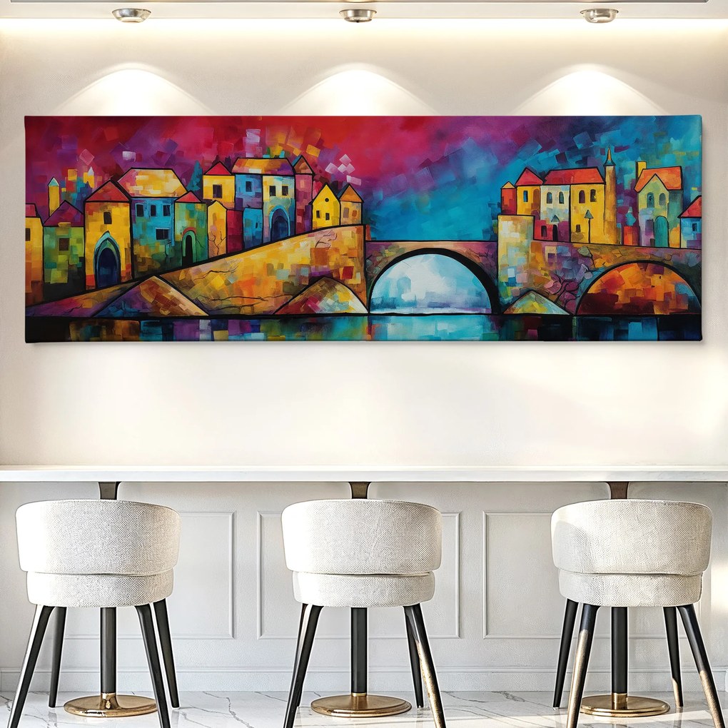 Obraz na plátně - Most dvou světů v Tarentinu FeelHappy.cz Velikost obrazu (šířka x výška): 120 x 40 cm