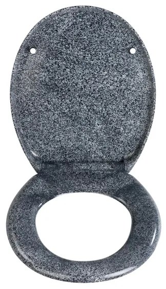 WENKO 18902100-WC sedátko OTTANA 44,5x37,5 cm granit/šedá/stříbrná