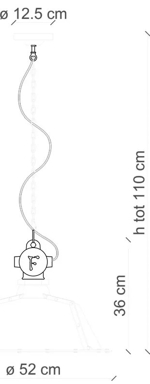 Ferroluce Závěsné retro svítidlo INDUSTRIAL, Ø 52 cm, 1xE27 Barva: Oranžová