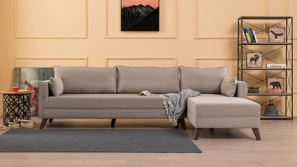 Hanah Home Designová pohovka BELLA krémová pravá 275 cm 825BLC1513
