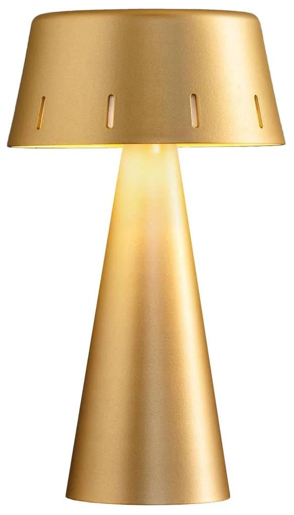 Stolní lampa OLEV Makà LED s dobíjecí baterií, zlatá