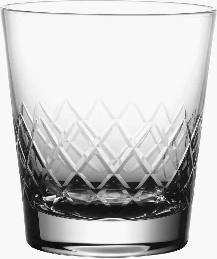 Sada ručně foukaných křišťálových sklenic na whisky Lattice, 4 díly