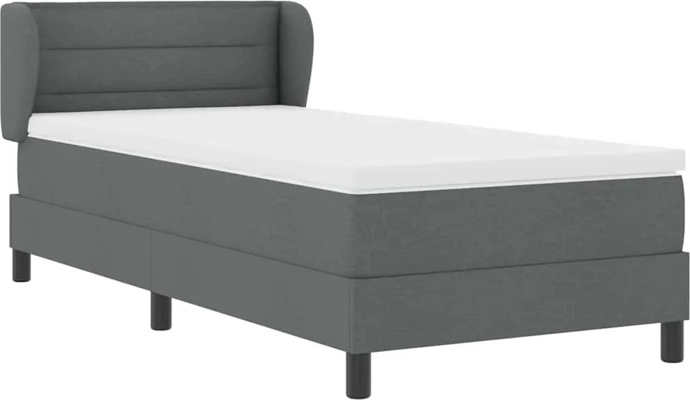 Postel s boxspringem s čelo Tmavě šedá 80 x 200 cm textil 3339927