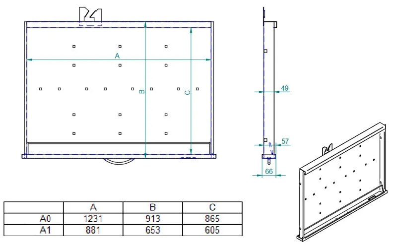 Skříň na výkresy, 10 zásuvek A1