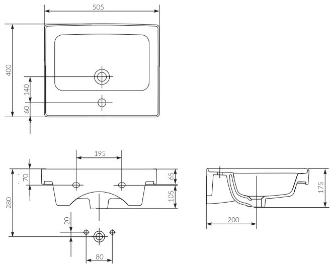 Cersanit - SET Crea skříňka + umyvadlo 50cm, bílá, S801-277