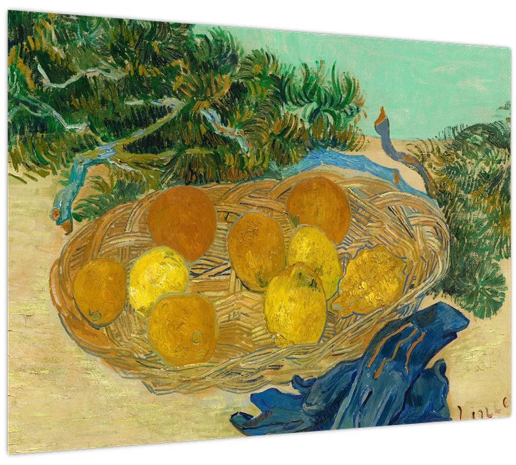 Obraz - Vincent van Gogh, Still Life of  Oranges and Lemons with  Blue Gloves, reprodukce (70x50 cm)