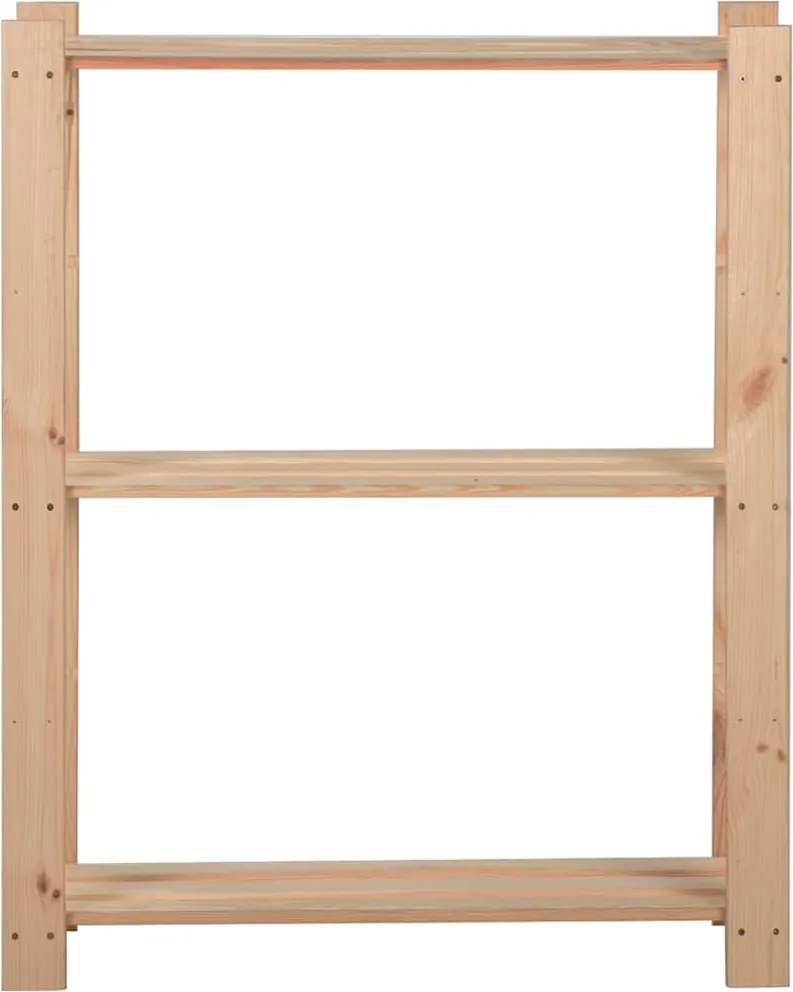 Úložný regál se 3 policemi 60 x 28,5 x 90 cm masivní borovice 327322