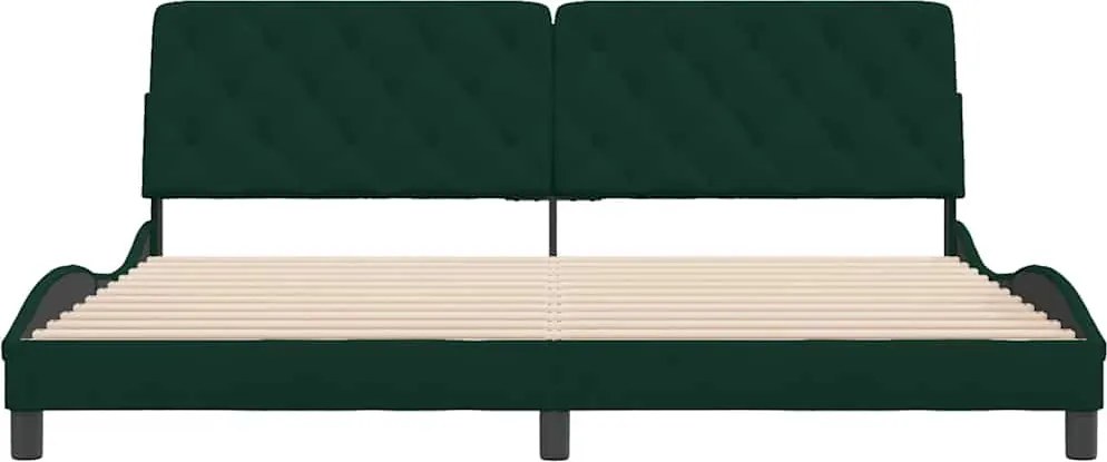 Rám postele bez matrace tmavě zelená 200 x 200 cm samet 3207944