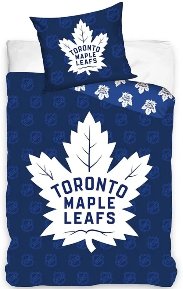 Hokejové ložní povlečení NHL Toronto Maple Leafs Shields - 100% bavlna renforcé - 70 x 90 cm + 140 x 200 cm