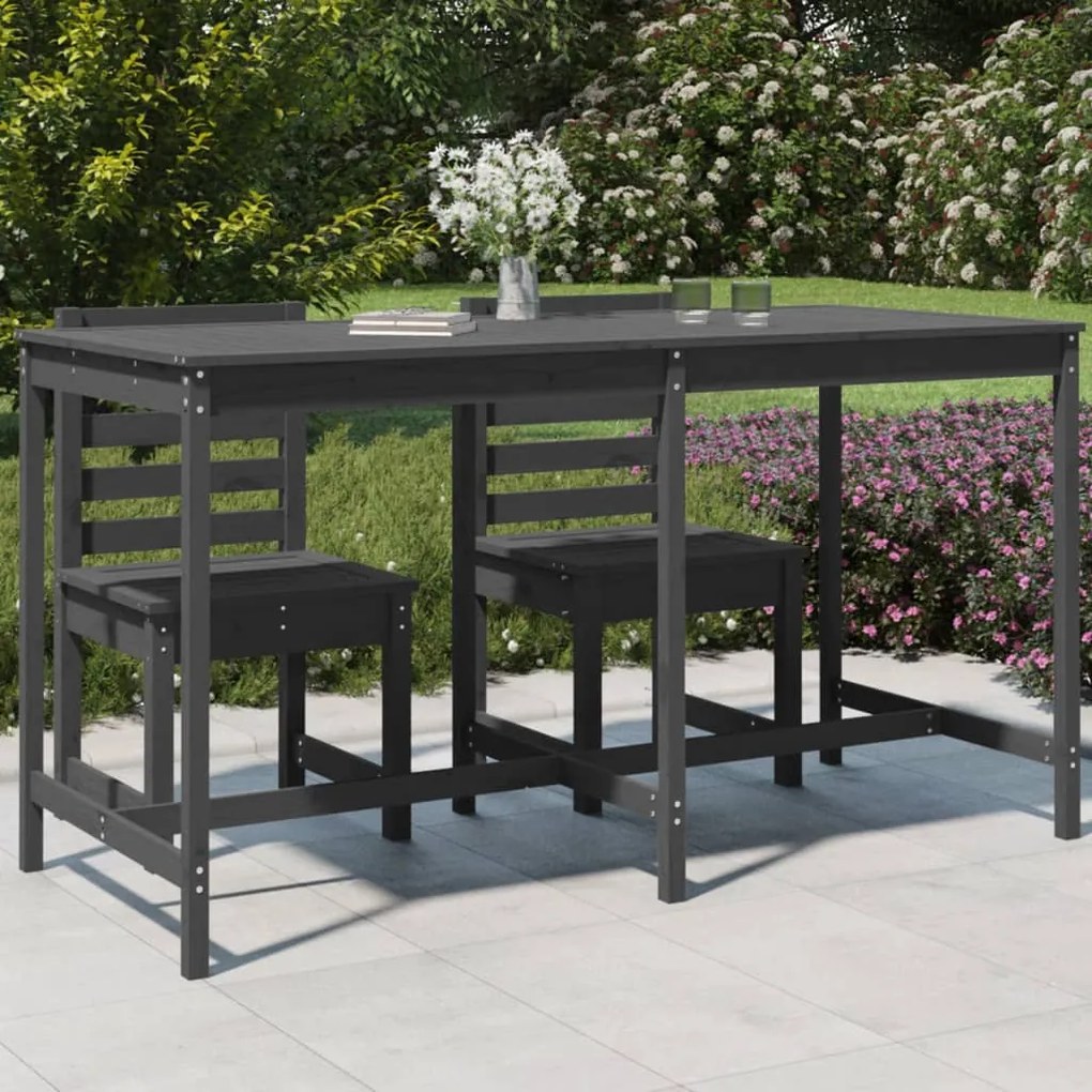 vidaXL Zahradní stůl šedý 203,5 x 90 x 110 cm masivní borové dřevo