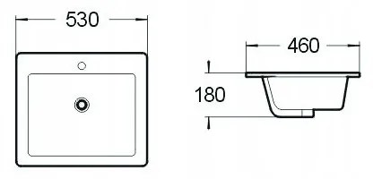 Mexen SALMA umyvadlo, 53x46 cm, bílá, 25365300
