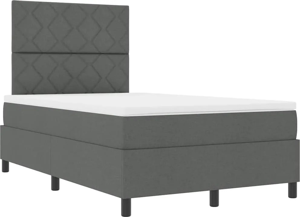 Postel s boxspringem s čelo Tmavě šedá 120 x 190 cm textil 3339449