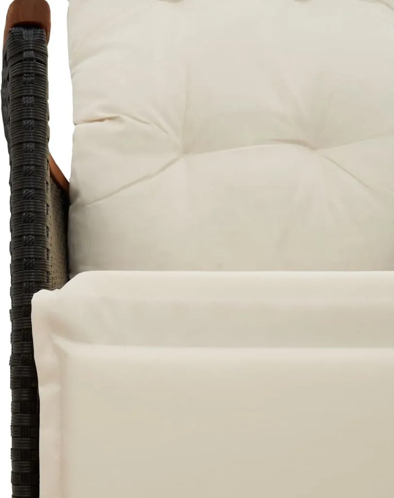 5dílný zahradní bistro set s poduškami černý polyratan 3276960