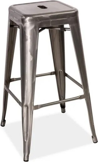 Barová židle Hoker Long - leštěný kov
