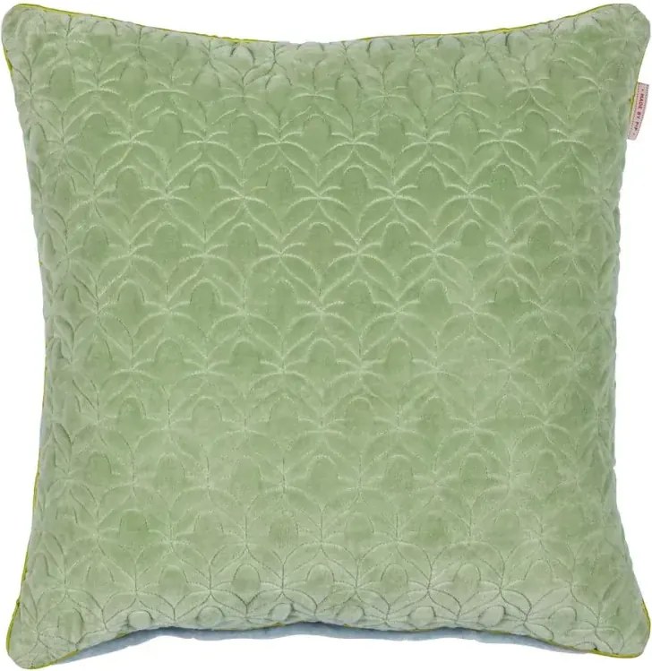 Pip Studio Quilty Dreams polštář 45x45cm, modro-zelený (Velvet dekorační polštář 45x45cm s výplní dvoubarevný)
