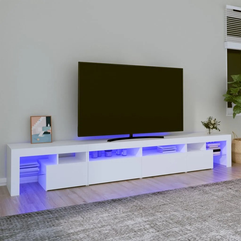 TV skříňka s LED osvětlením bílá 260x36,5x40 cm 3152818
