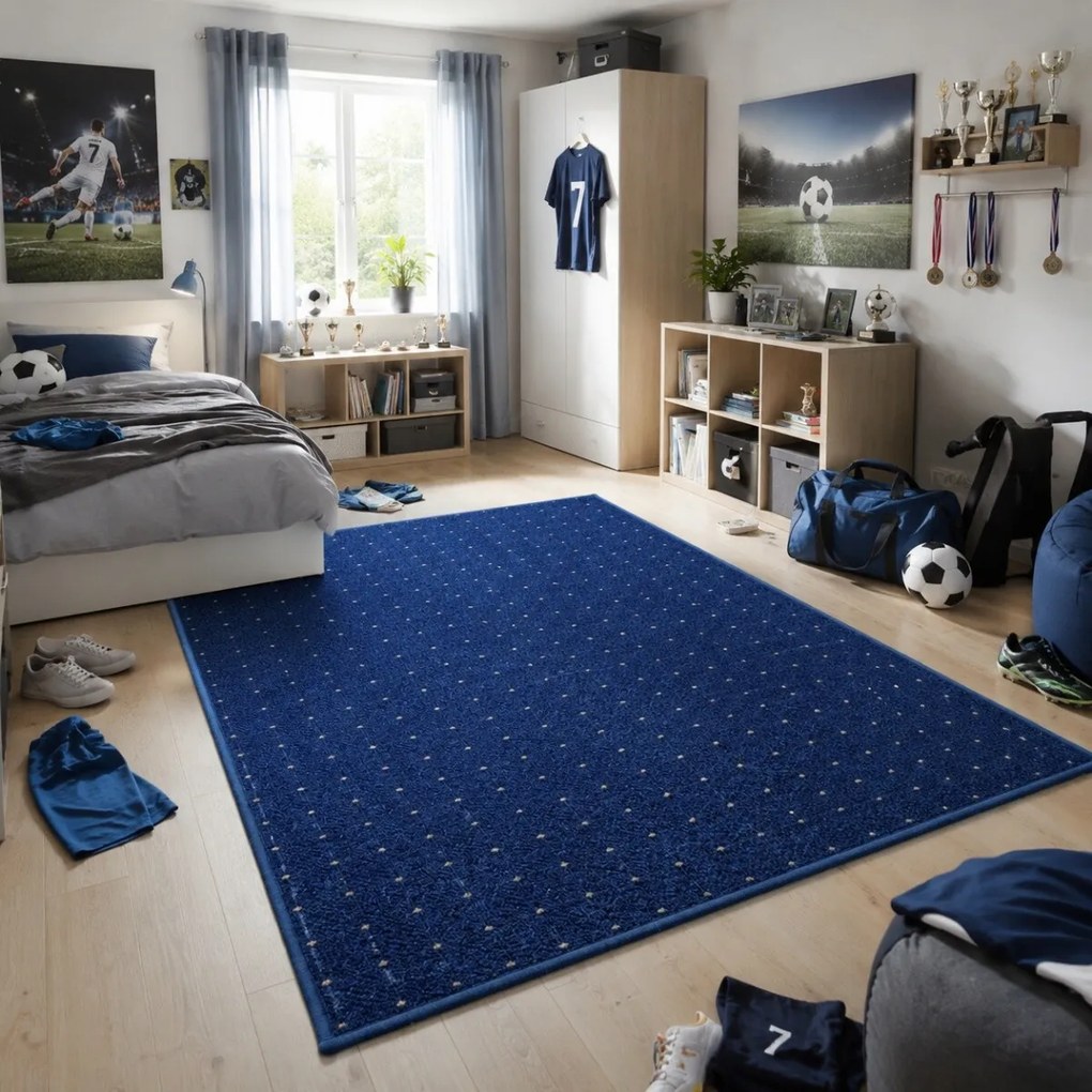 Condor Carpets, Kusový koberec Udinese modrý, 80x150, modrá, chodba / předsíň
