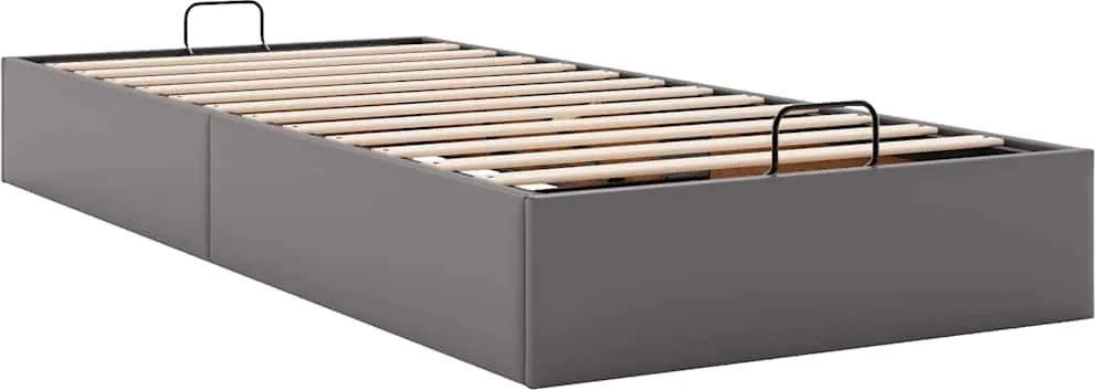 Osmanský rám postele bez matrace šedá 90x200 cm umělá kůže 3310782